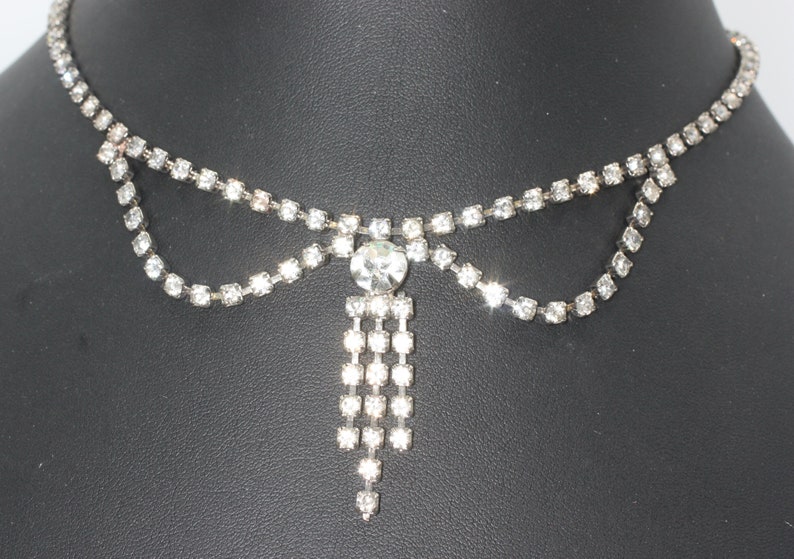 Crystal Rhinestone Festoon Swag Necklace Designer Kramer - Etsy