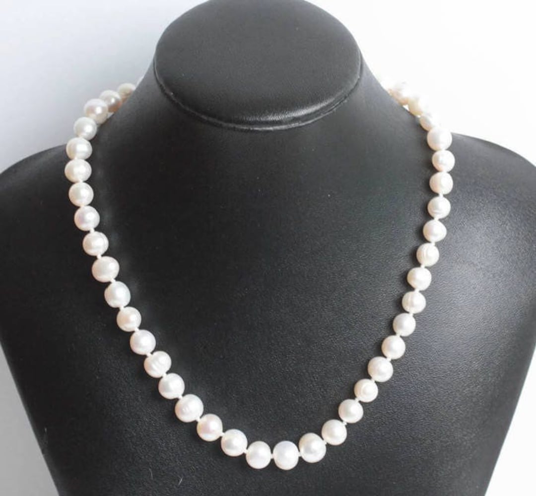 Freshwater Pearl Choker Necklace Heart Dangle Vintage 16 1 2 Etsy