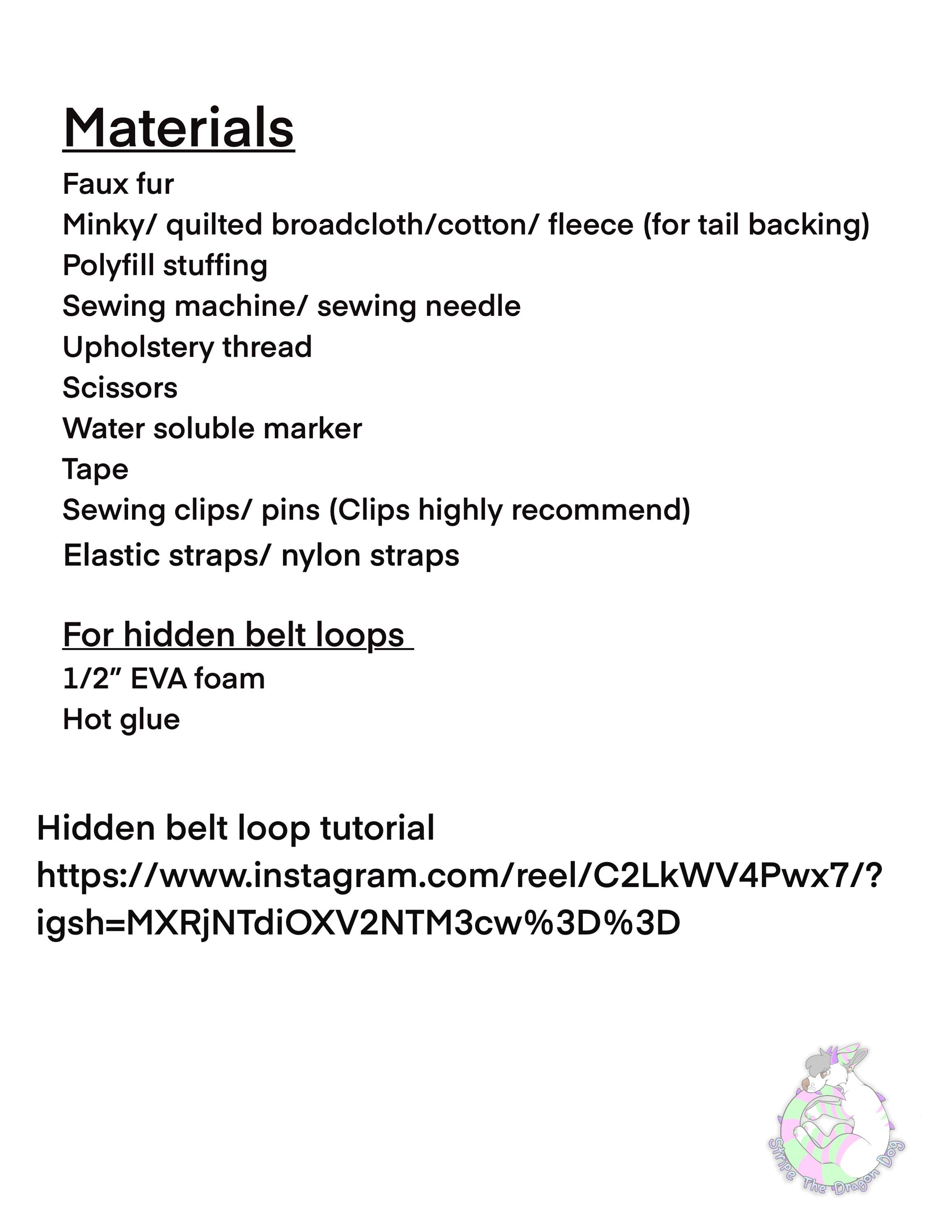 Super Curly Fursuit Tail PDF Pattern - Etsy