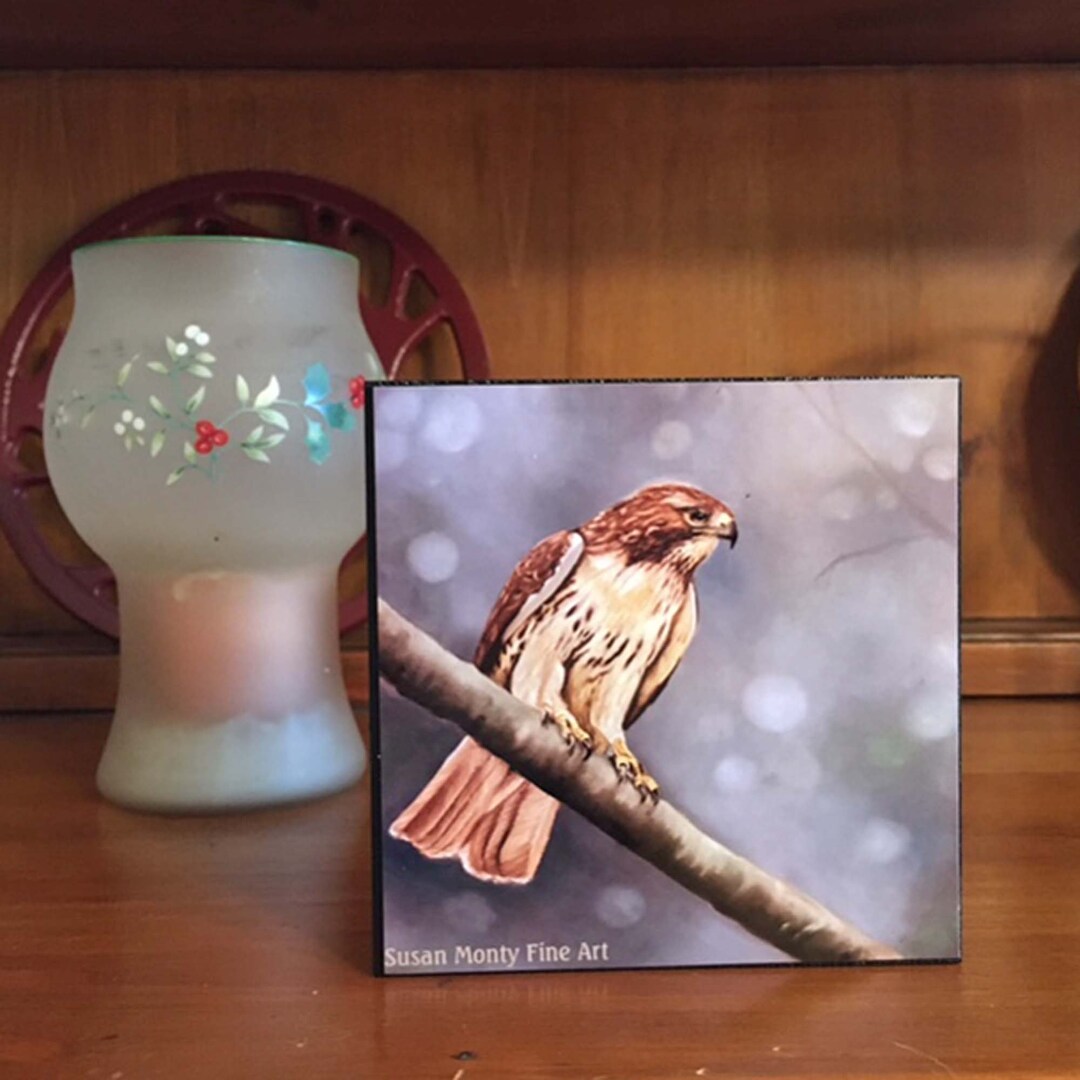 Hawk Fine Art Print Wood Block, Art Sign - Etsy