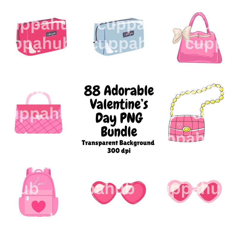88 Adorable Valentine’s Day PNG Clip Art Bundle - Transparent ...