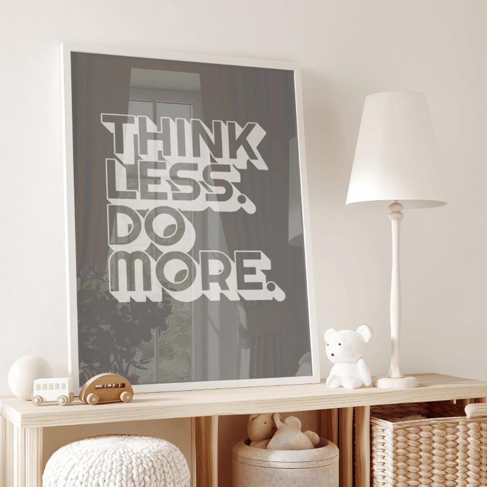 Think Less Do More Print, Motivational Wall Art, Inspirational Quote ...