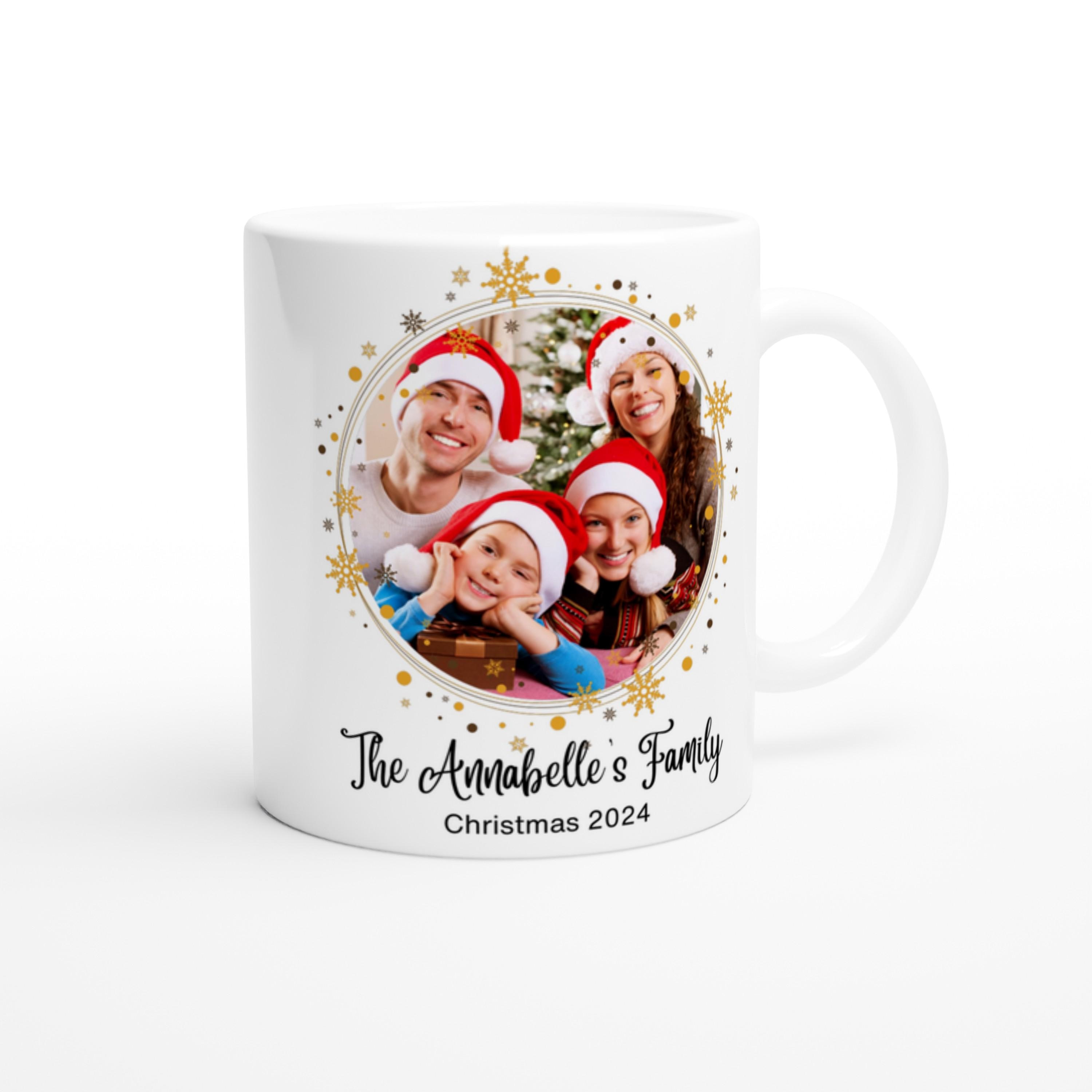 Personalized Family Christmas Frame Photo Mug Custom Family Name ...