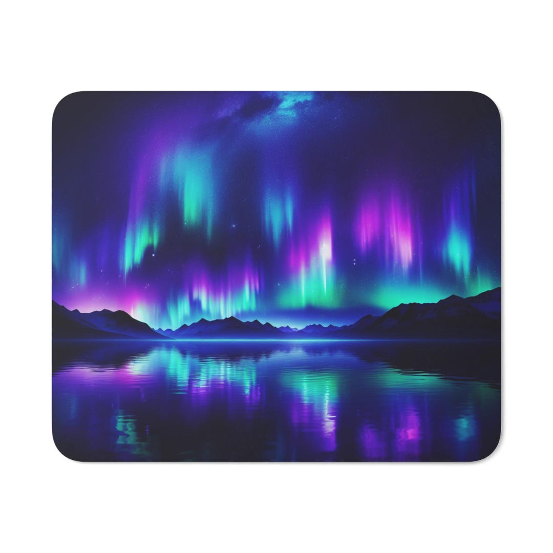 Aurora Borealis Desk Mouse Pad, Colorful Mousepad for Gamers, Unique Office Decor, Gift for ...