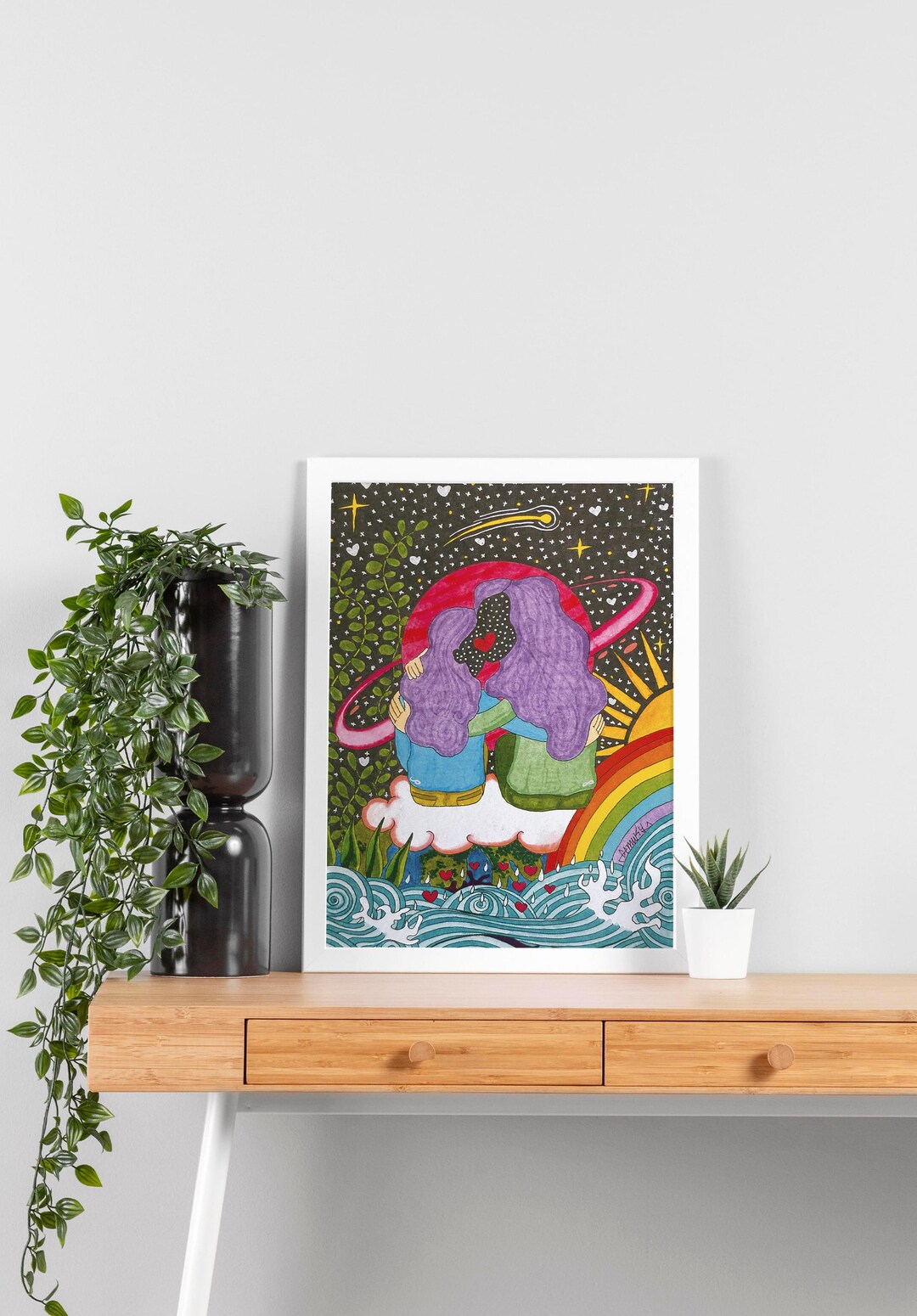 Cosmic Hug Illustration, Prints for Paintings, Home Decoration, Prints ...