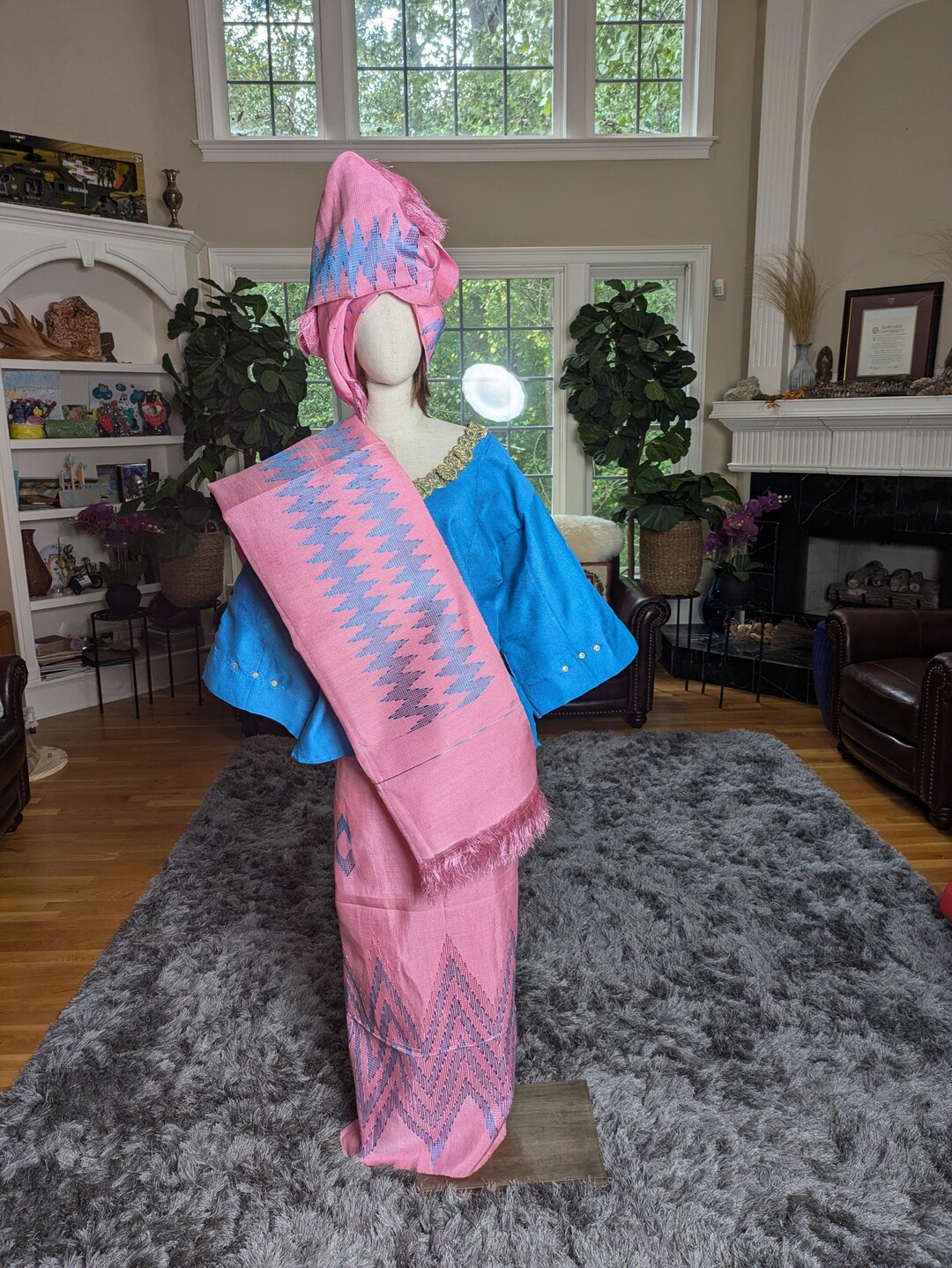 Aso Oke Female Full Set Wrappa, Buba, Gele, Ipele, Nigerian, West ...