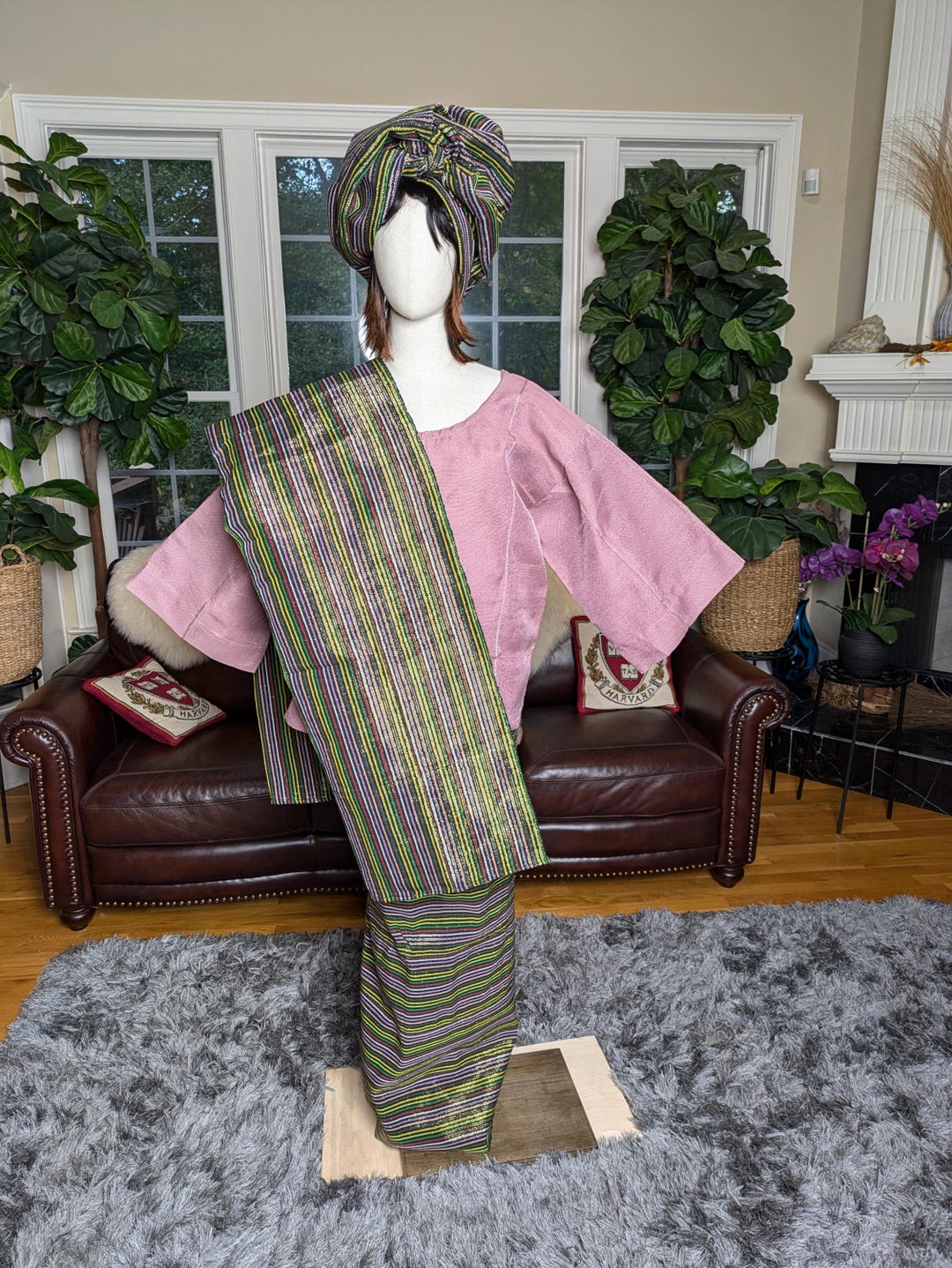 ASO OKE Female Modern Set, Wrappa, Buba, Gele, Ipele, 4 Pc Set, West ...