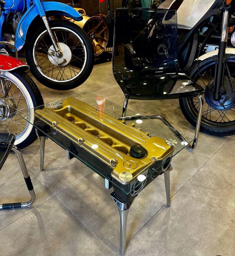 Table Mercedes Benz Glass Table Coffee Table Auto Decoration Engine ...