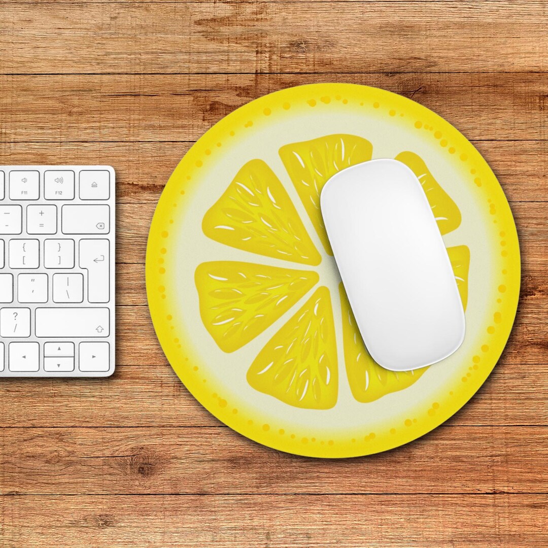 Lemon Segment Mouse Mat, Yellow Bright Funky Fruit Mousepad, Mouse Pad ...