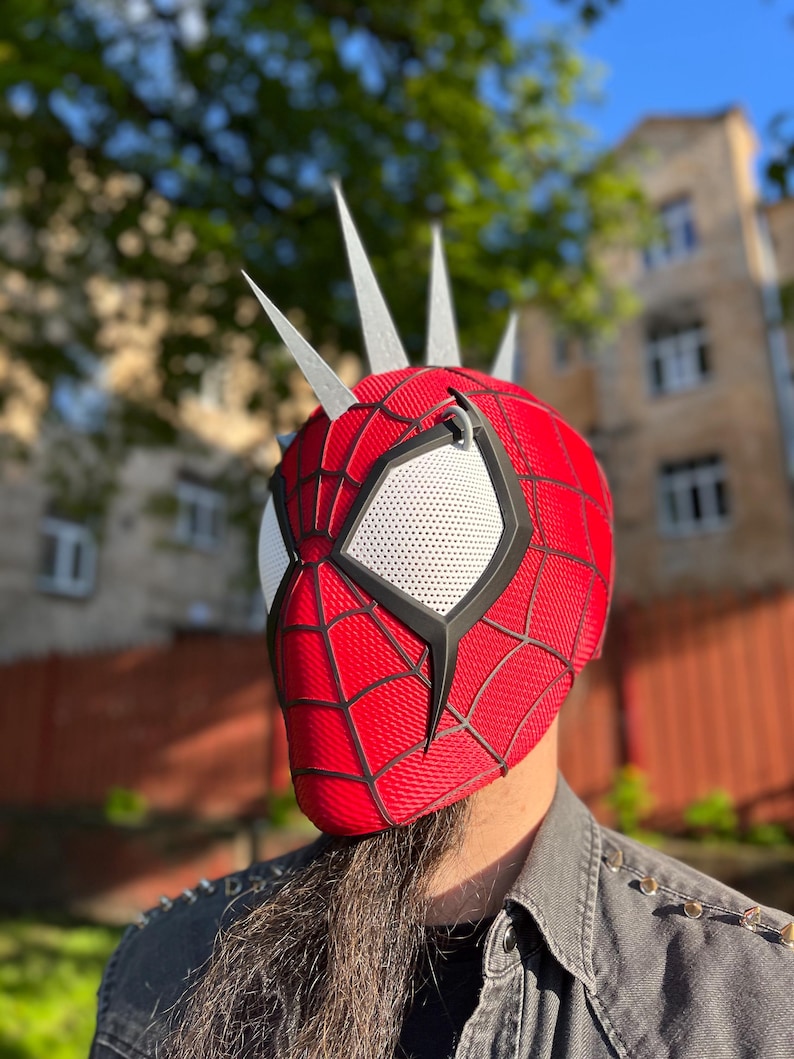 Spider-punk Cosplay Mask Replica Marvel Spider-verse Inspired - Etsy