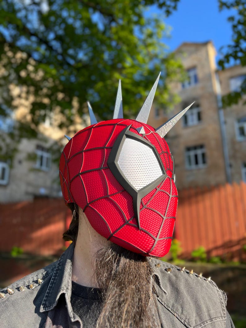 Spider-punk Cosplay Mask Replica Marvel Spider-verse Inspired - Etsy