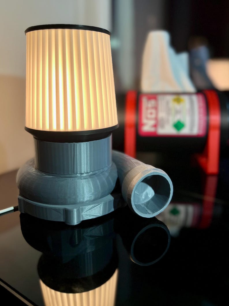 Custom 3D Printed Automotive Air Filter & Turbocharger Desk Mood LED ...