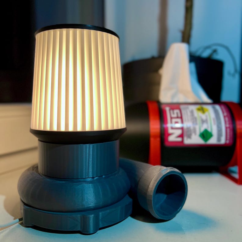 Custom 3D Printed Automotive Air Filter & Turbocharger Desk Mood LED ...