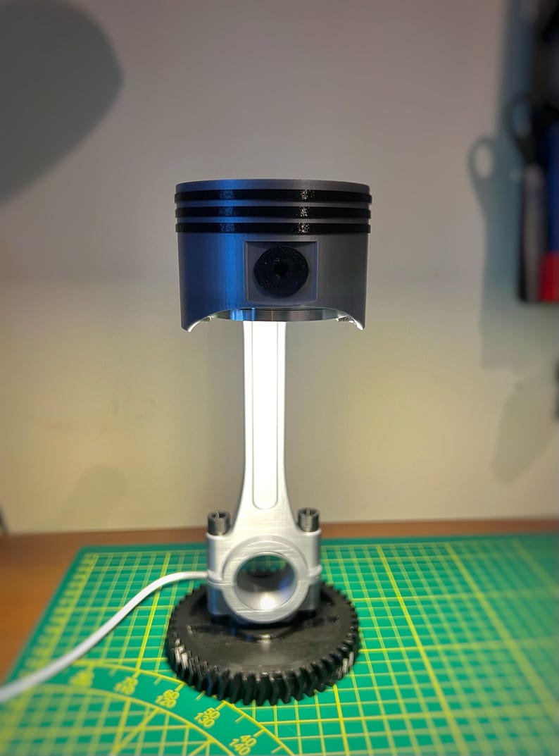 Custom 3D Printed Car Piston Desk Lamp With Rotating Head - Etsy