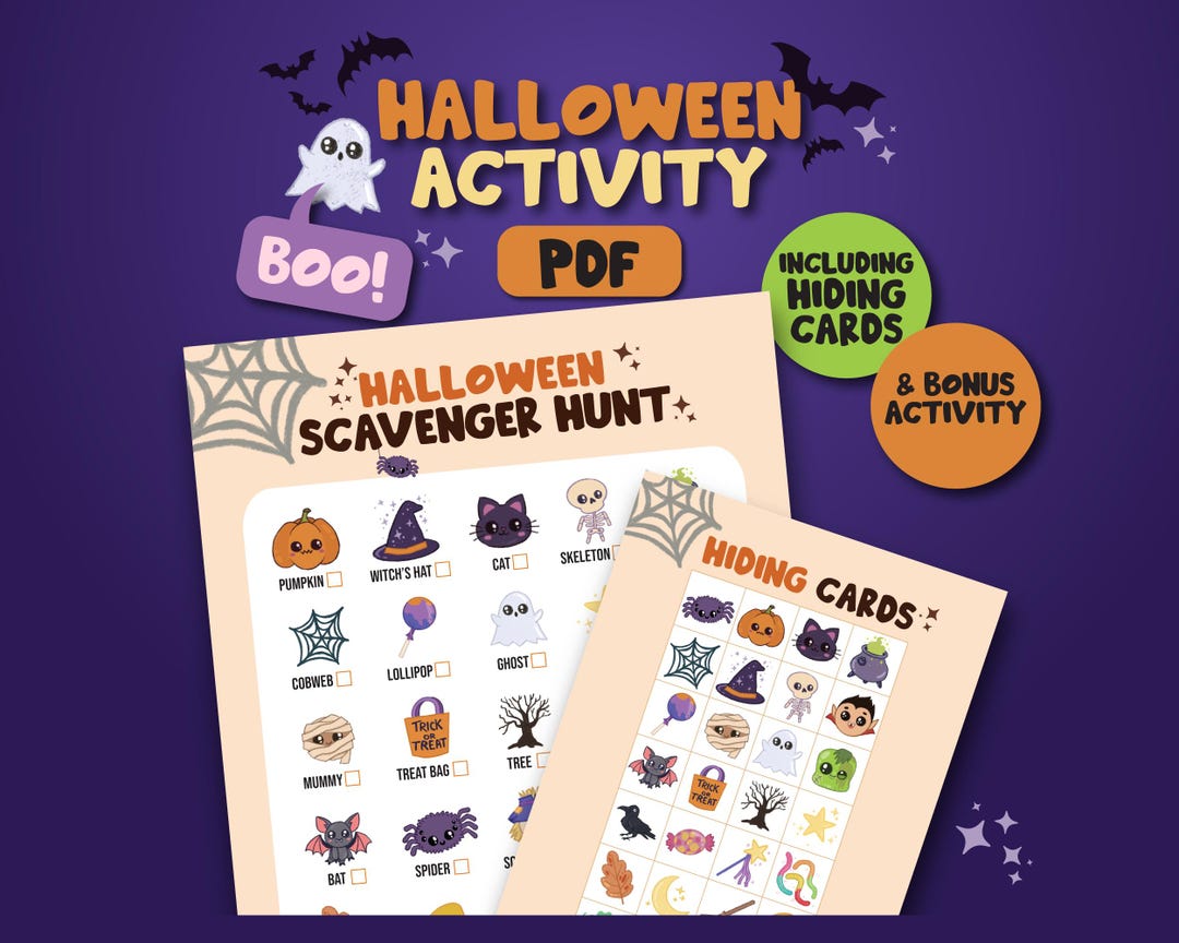 Halloween Scavenger Hunt Printable | Kids Activity Game, Halloween ...