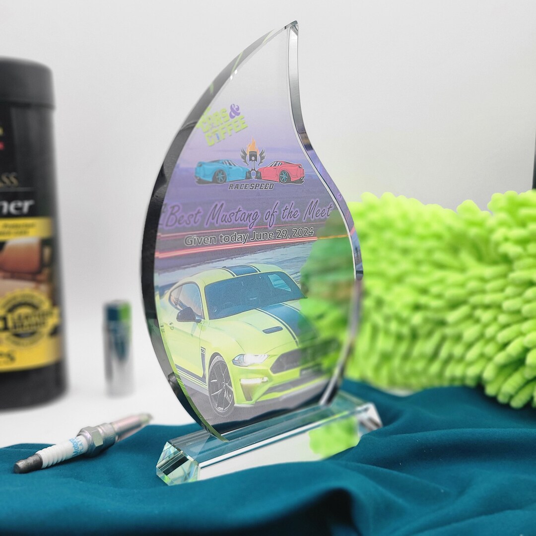 Flame Trophy - Personalized Glass Award With Standing Base. Ideal for ...