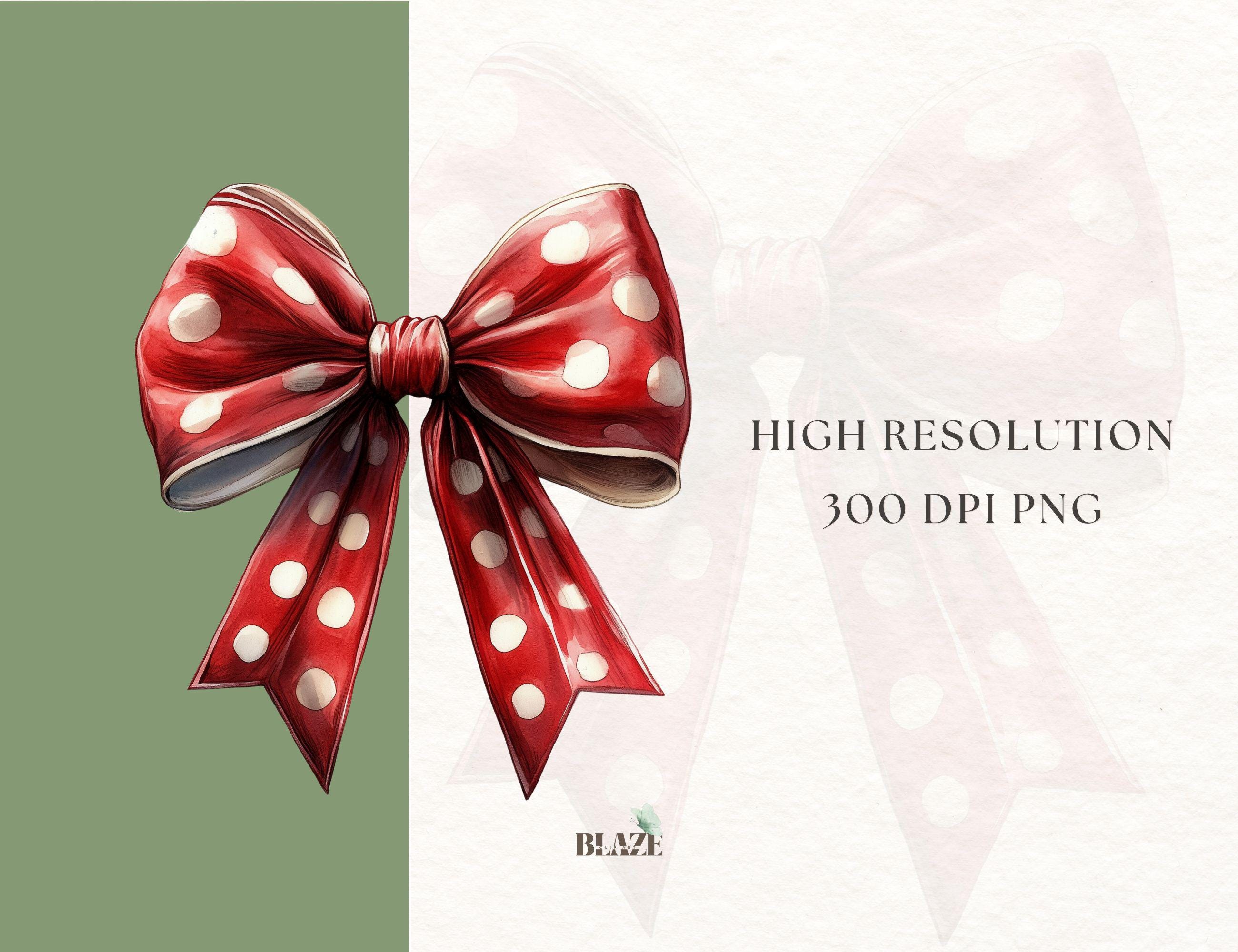 Red Bows Collection Watercolor Clipart, Red and Green Bows Christmas ...