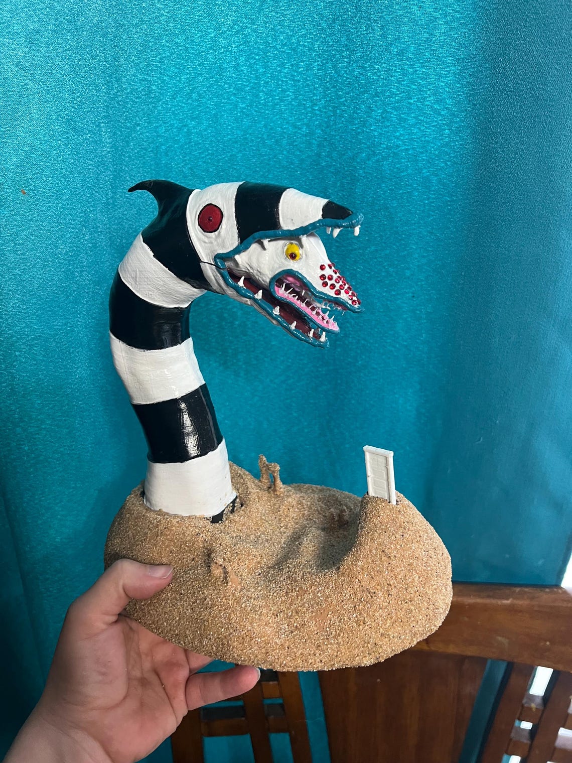 Hand-painted Beetlejuice Sandworm Figure - Horror Decor & Collectible ...