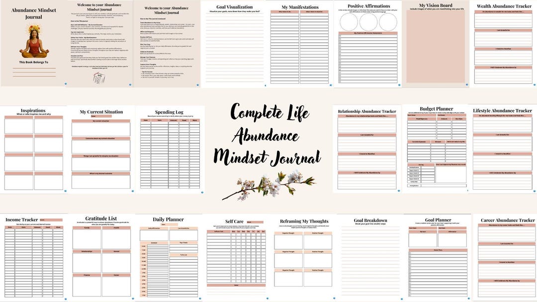 Complete Life Abundance Mindset Journal | Manifestation & Gratitude ...