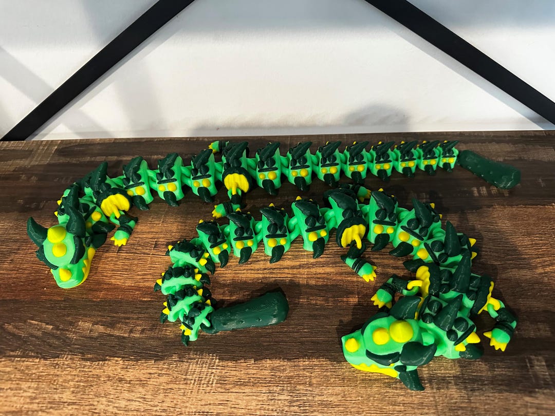 Pickle Dragon Articulated Fidget Toy – Funny Flexi Dragon – 3D Printed ...