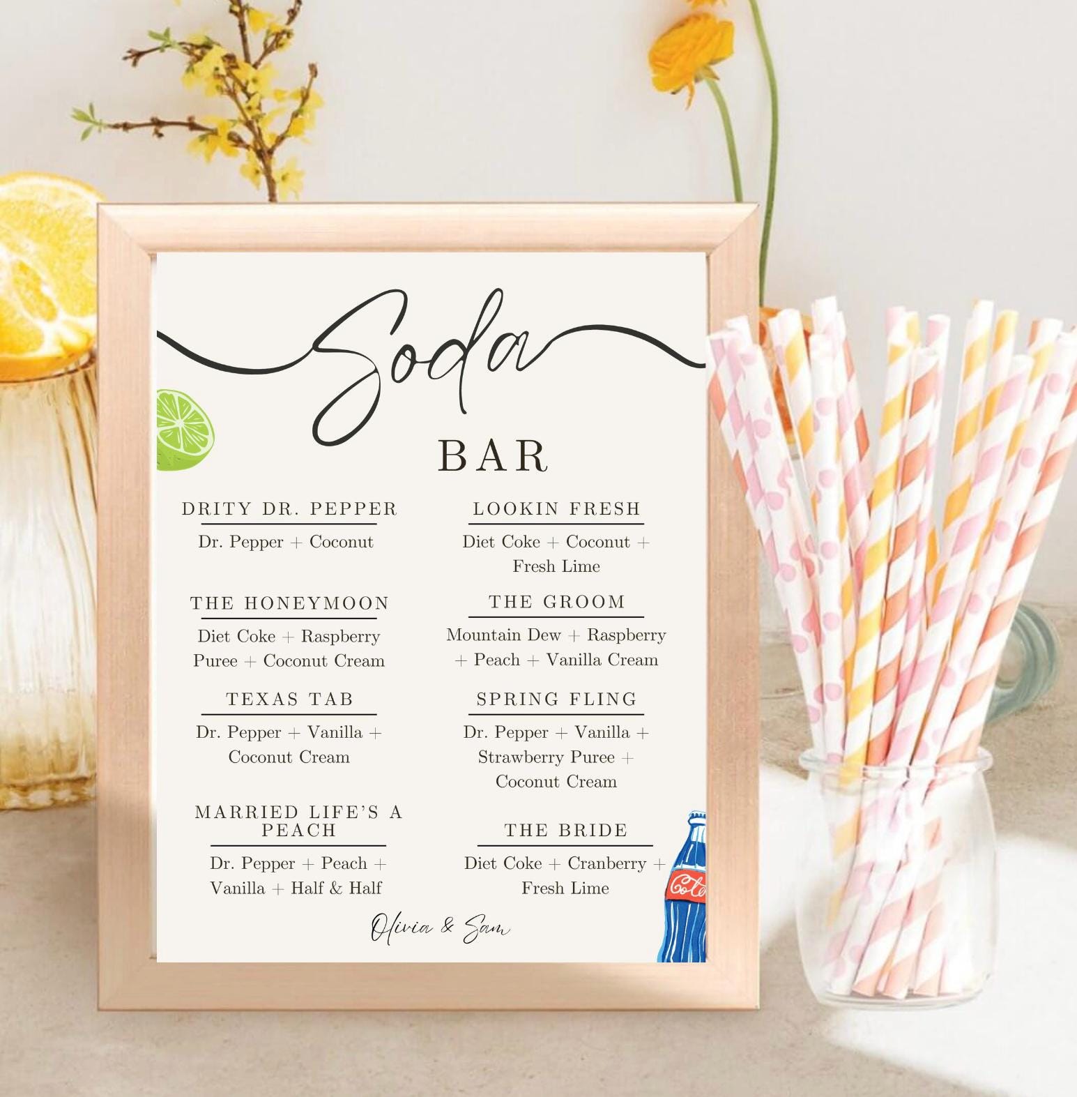 Soda Bar Wedding Sign | Wedding Decor | Drink Bar | Editable Digital ...