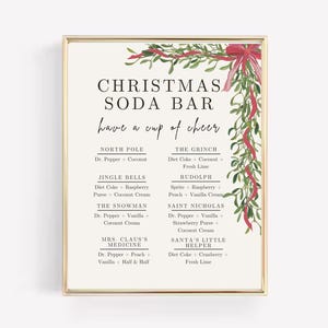 Christmas Soda Bar Sign | Christmas Party Decor | Drink Bar | Editable ...