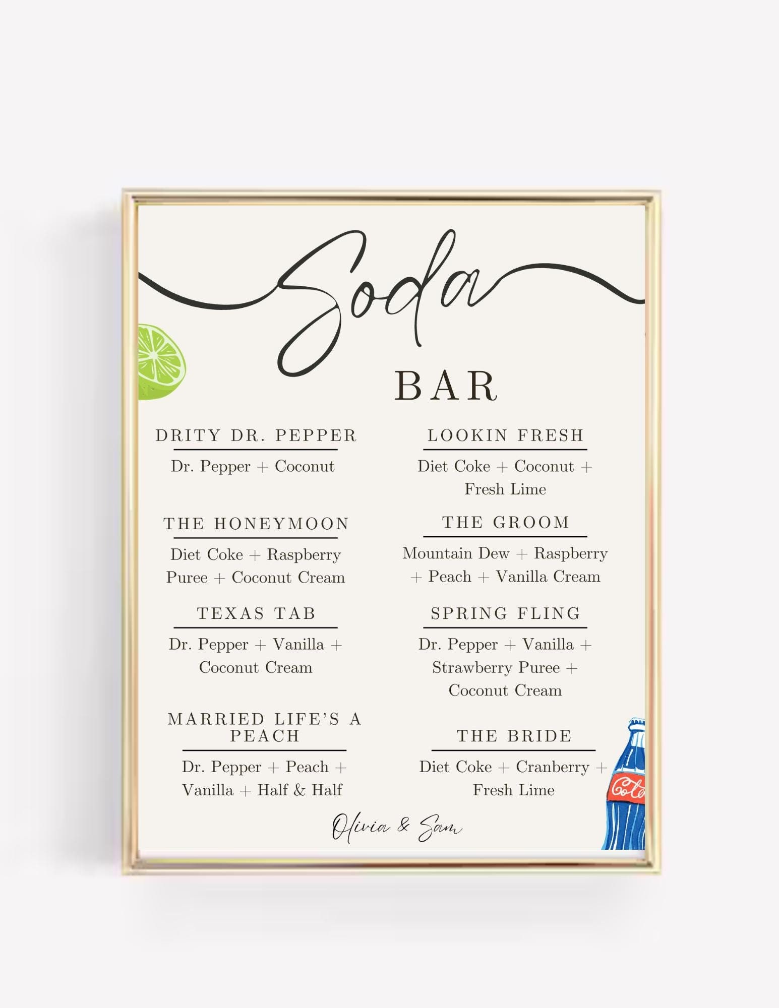 Soda Bar Wedding Sign | Wedding Decor | Drink Bar | Editable Digital ...