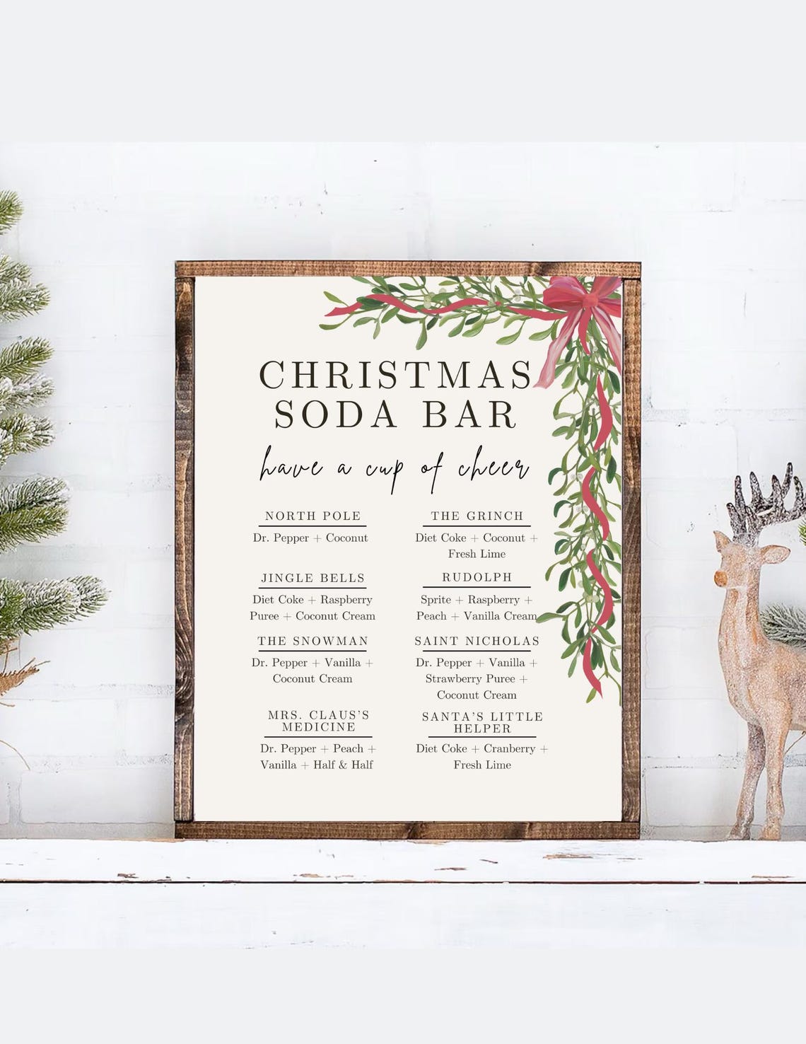 Christmas Soda Bar Sign | Christmas Party Decor | Drink Bar | Editable ...