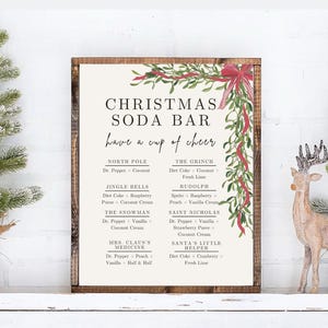 Christmas Soda Bar Sign | Christmas Party Decor | Drink Bar | Editable ...