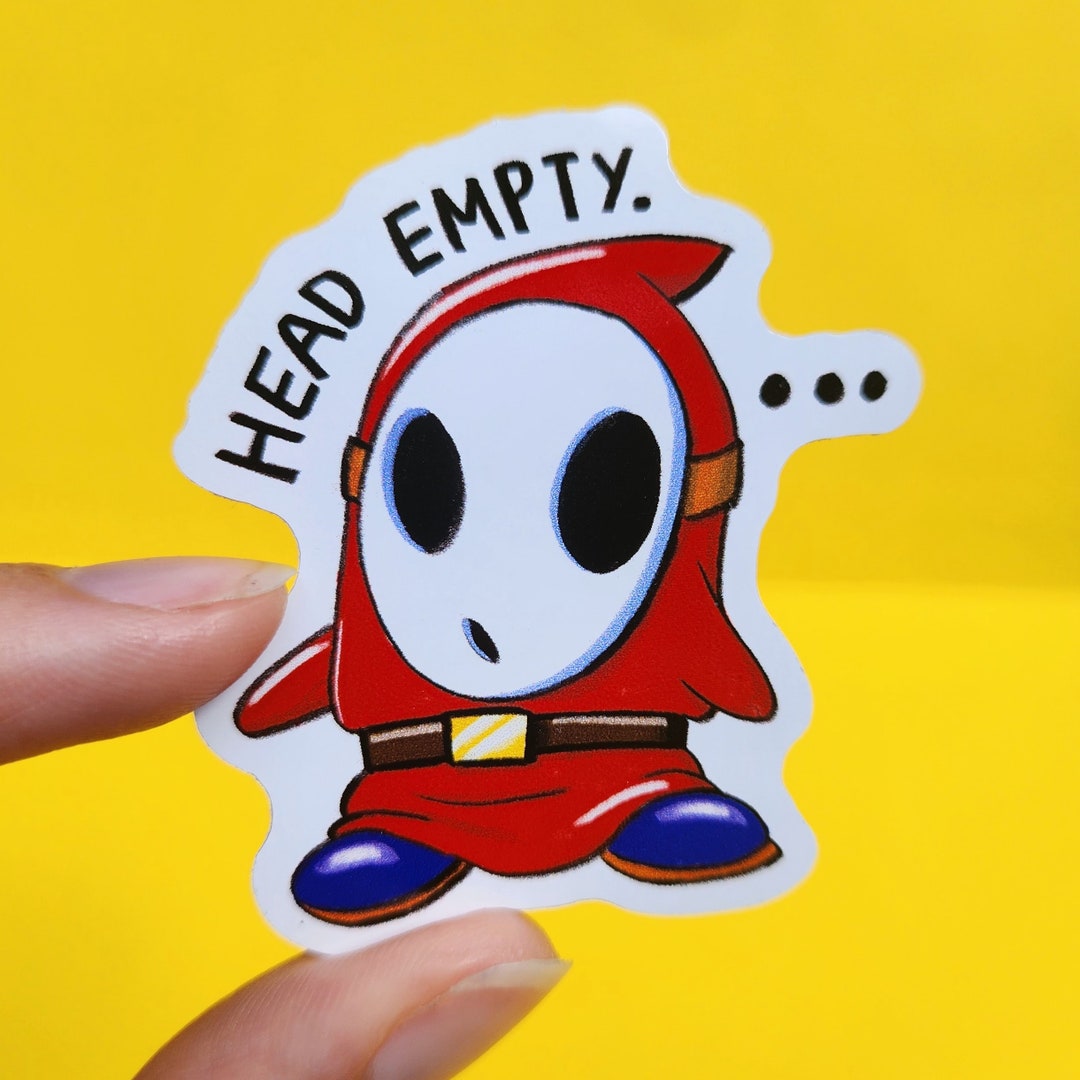 Shy Guy 'head Empty' Die Cut Sticker - Etsy