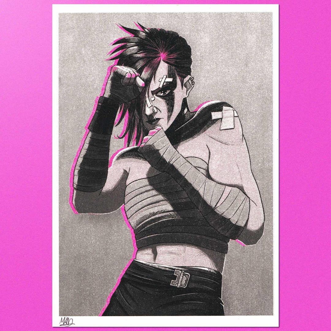 Pit Fighter Vi Risograph A4 Print - Arcane Season 2, League of Legends ...