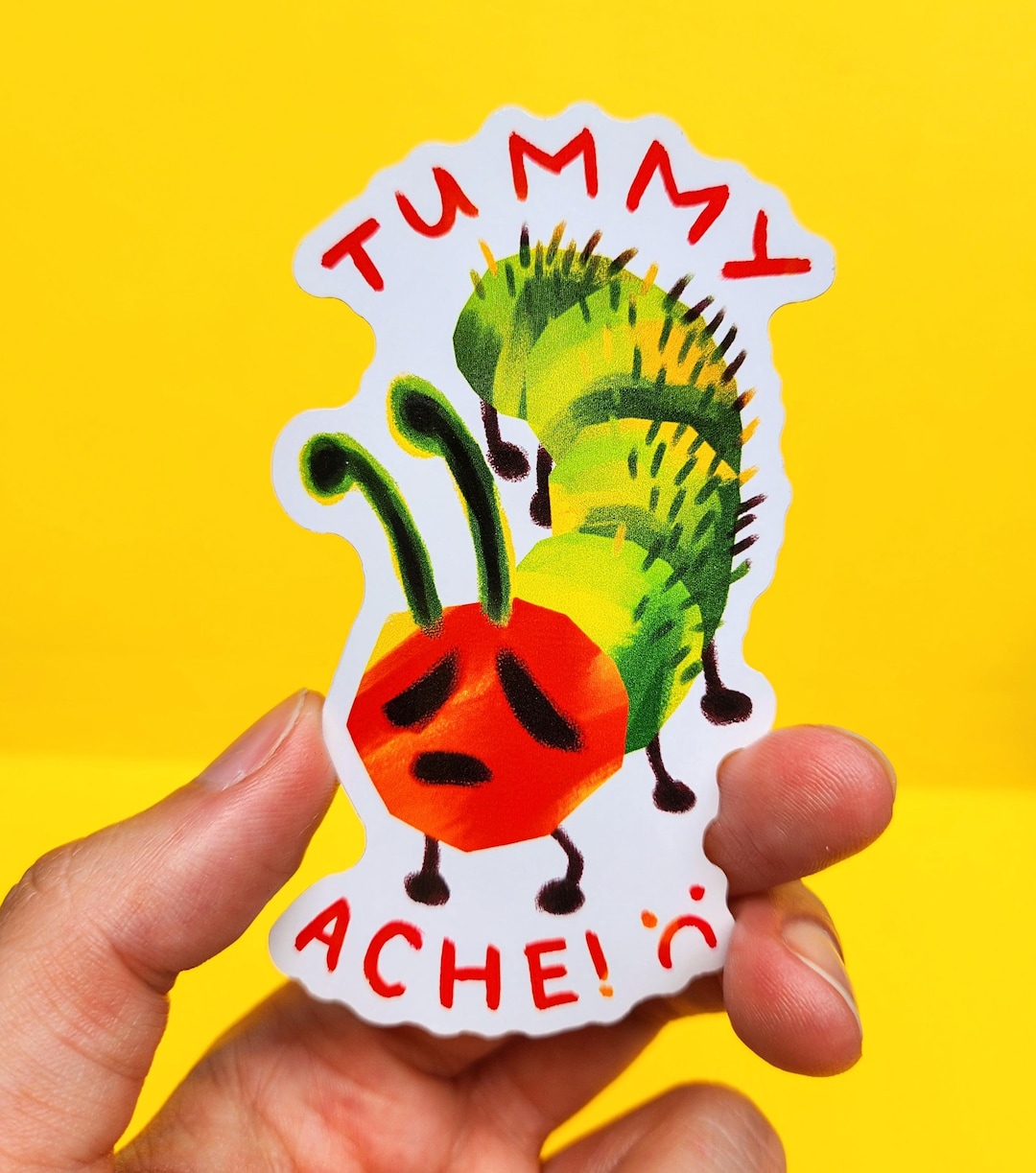 Very Hungry Caterpillar Has a Tummy Ache Sticker - Etsy