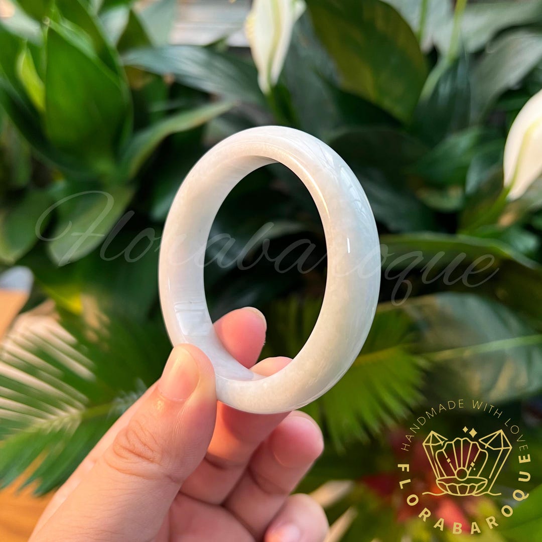 Women’s Burmese Jadeite Bangle – Translucent Green Authentic Jade, 53mm ...