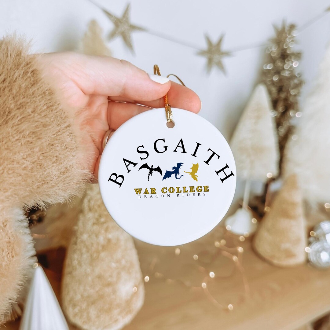 Book Ornament, Fourth Wing Merch, Basgaith War College Ceramic Ornament ...