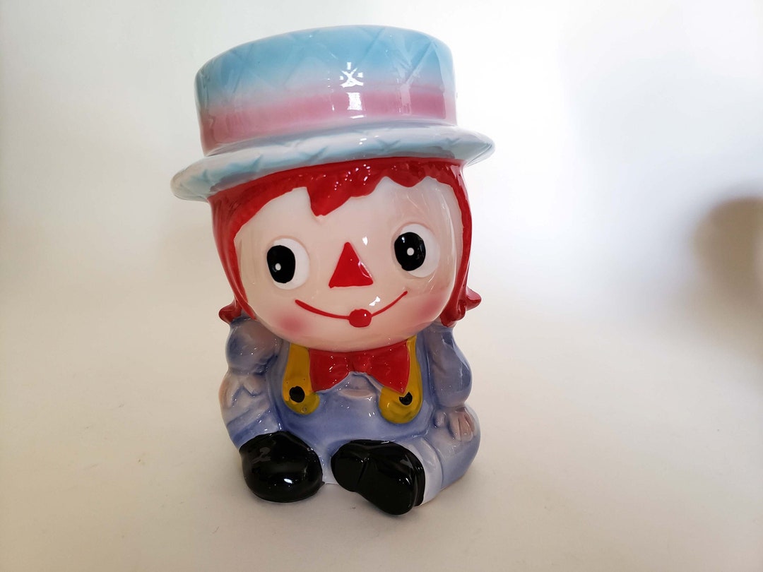 Vintage 1970’s Relpo RAGGEDY ANDY Clown Red Blue Planter/vase 6", #6667 ...