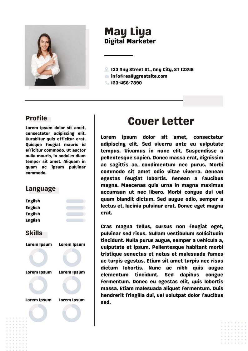 Modern Resume Template: Editable Canva CV, Cover Letter (digital ...