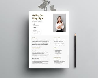 CV Resume Template, Professional Resume, Canva Diy Template, Cover Letter, Curriculum Vitae ...