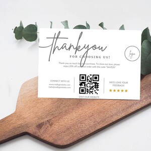 Editable QR Code Thank You Card, Small Business Thank You, Qr Code Diy ...