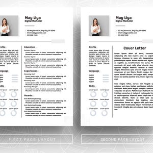 Modern Resume Template: Editable Canva CV, Cover Letter (digital ...