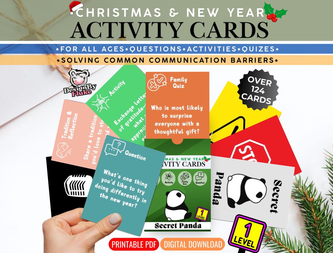 Christmas Activity Cards for Family, Festive Holiday Game for ...