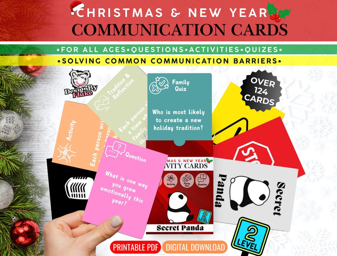 Christmas Communication Cards for Families, Holiday Activity Game ...