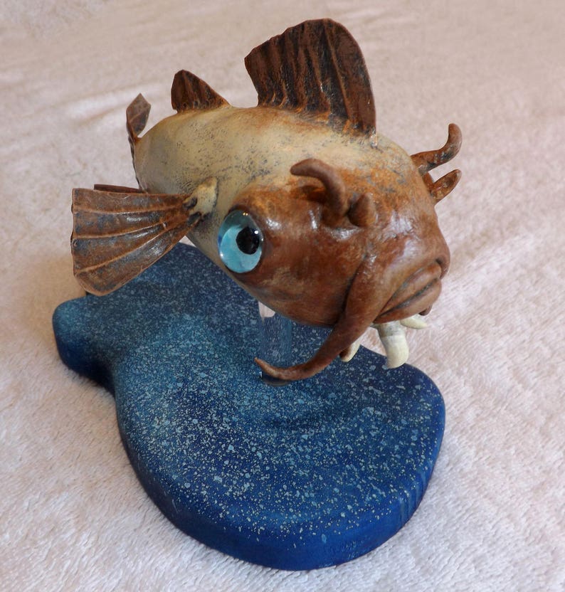 Catfish Platter; Calico, Marmalade Tabby & Siamese Original Sculpture(s ...