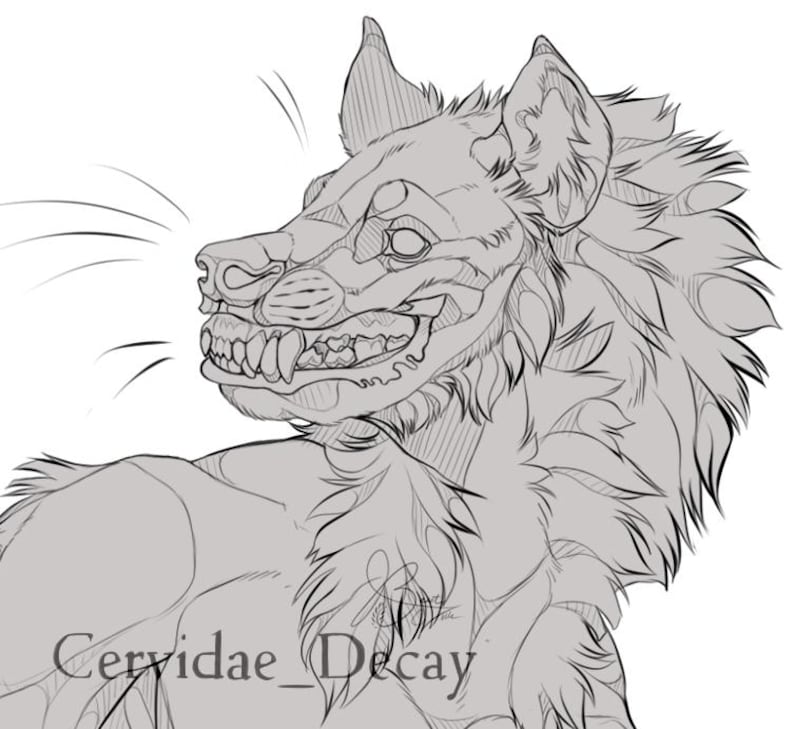 Hyena Furry / Anthro / Anthropomorphic Lineart Base for Personal and ...