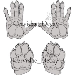 Hyena Furry / Anthro / Anthropomorphic Lineart Base for Personal and ...