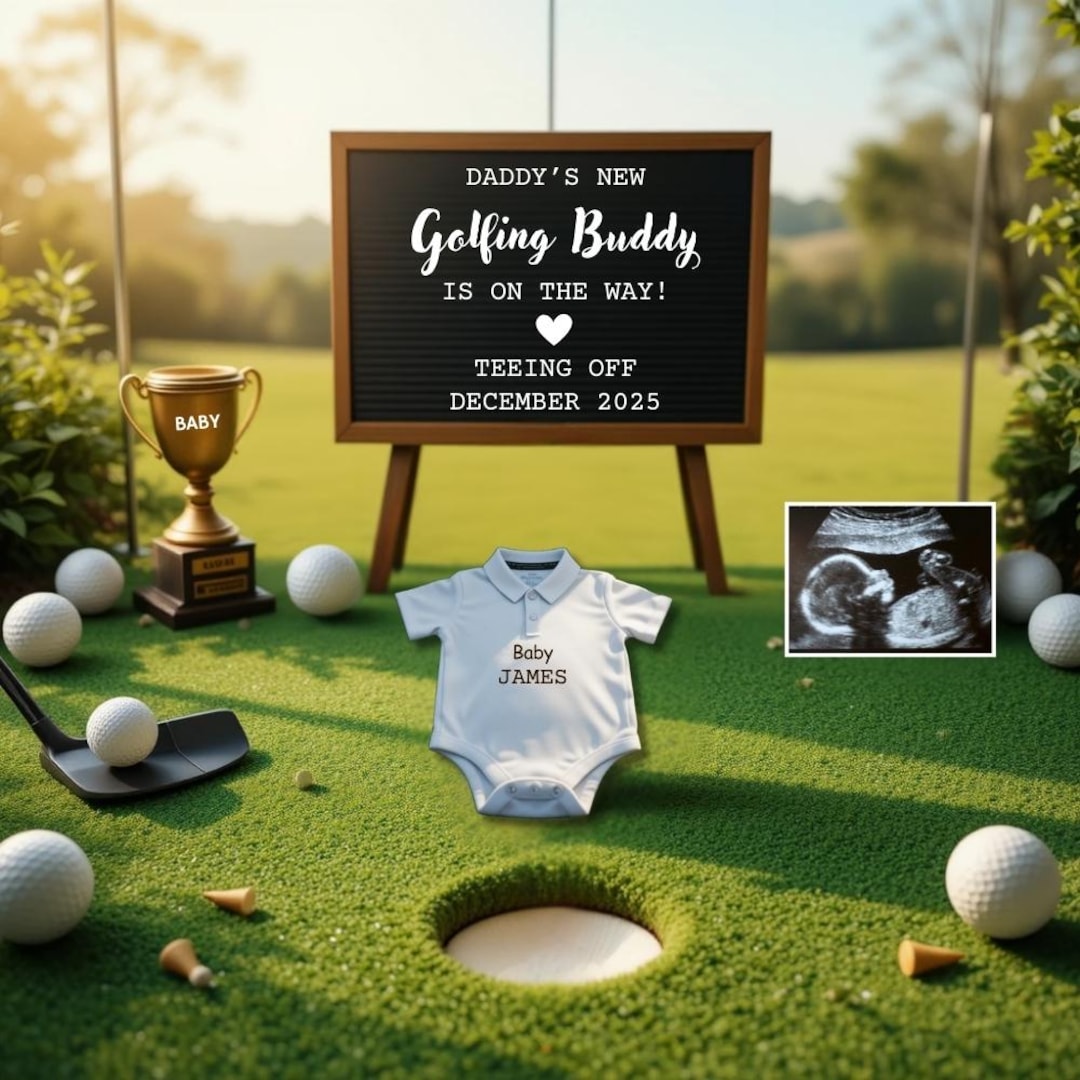 Golf Pregnancy Announcement, Golf Baby Announcement, Digital Golfer ...
