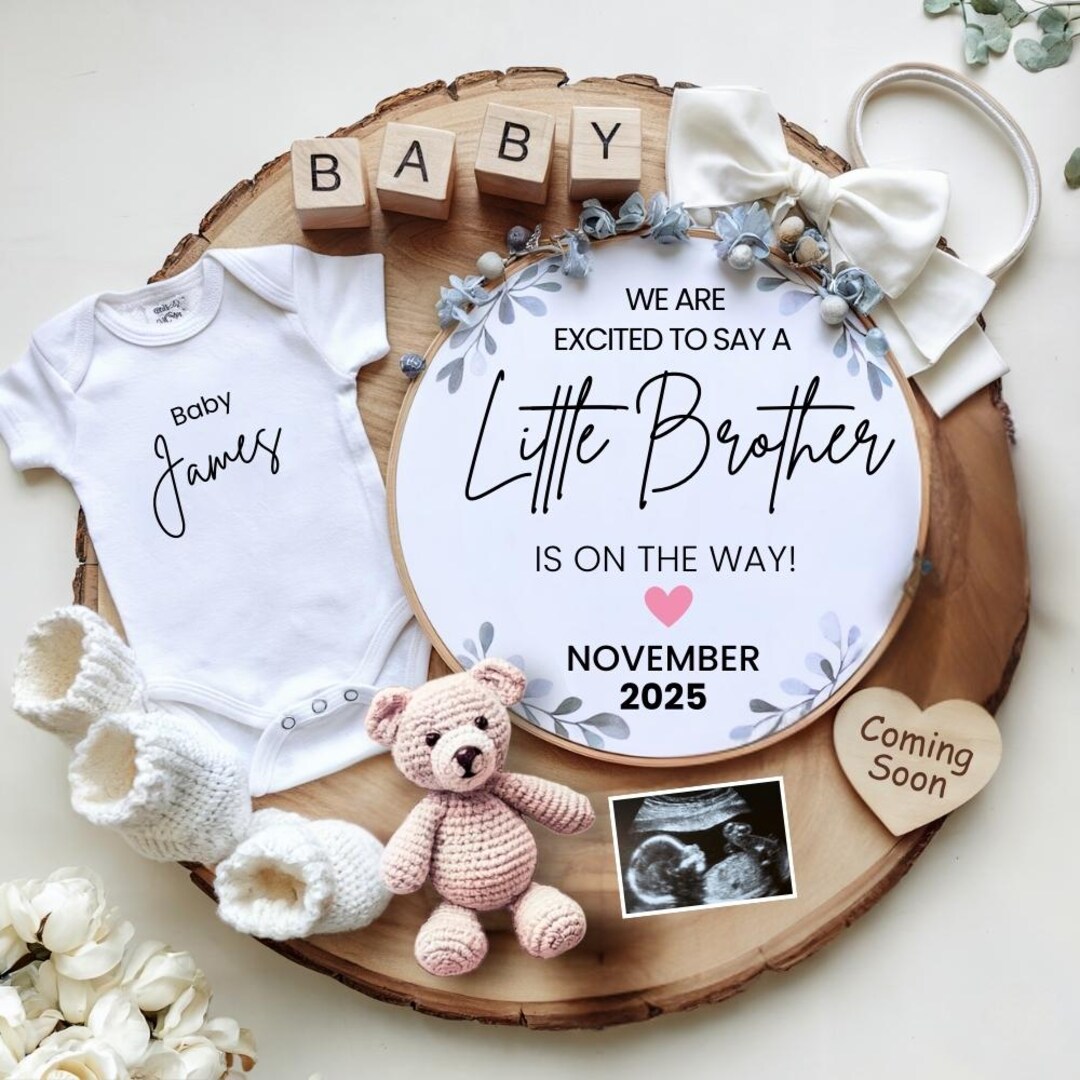Little Brother Coming Soon Pregnancy Announcement Digital,it's a Boy ...