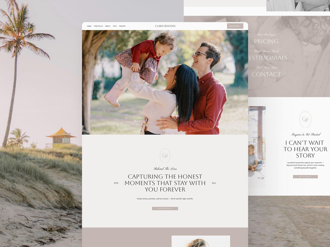 Sleek Squarespace Photography Portfolio Template: Minimalist Website ...