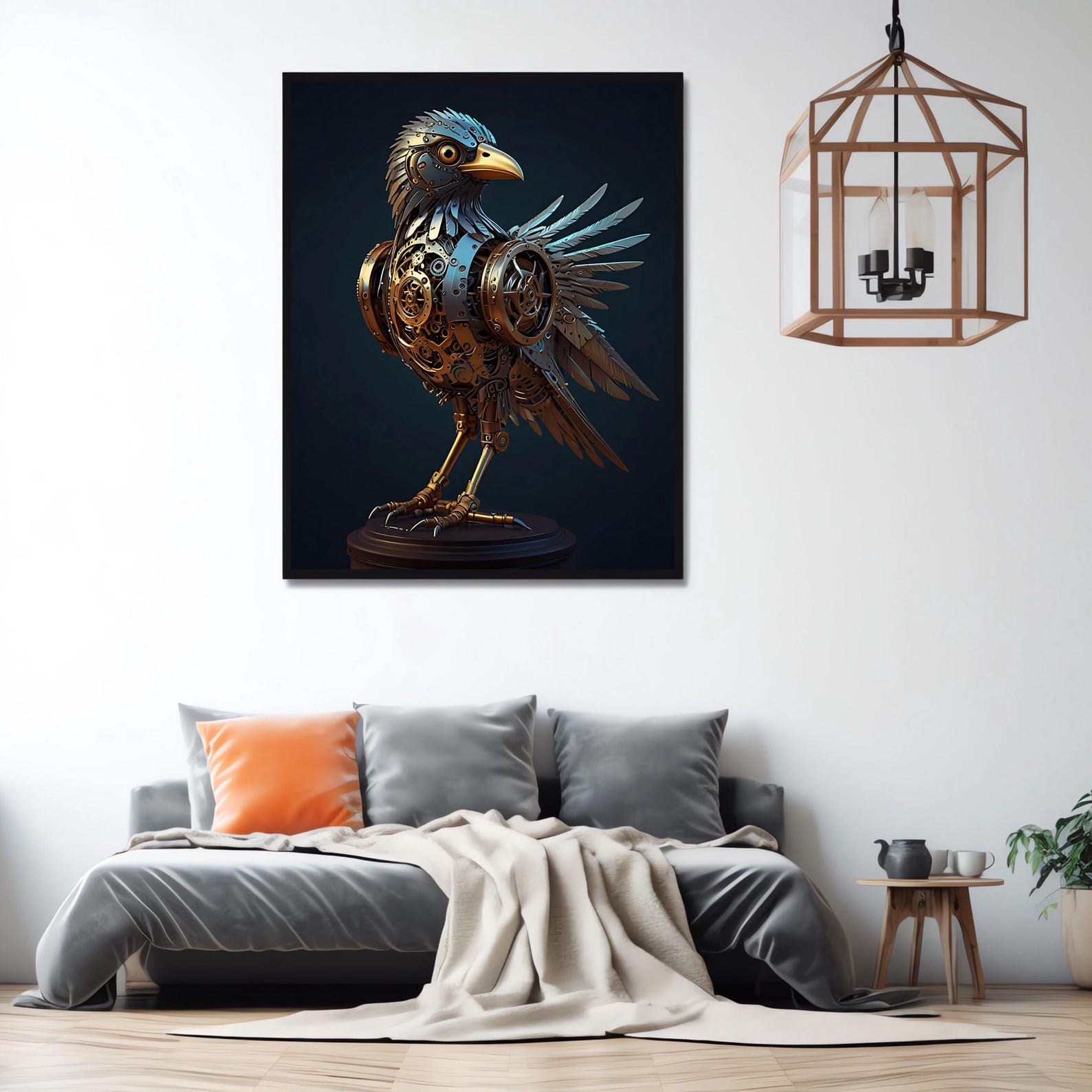 Steampunk Mechanical Bird Art Print Clockwork Fantasy, Robotic Decor ...