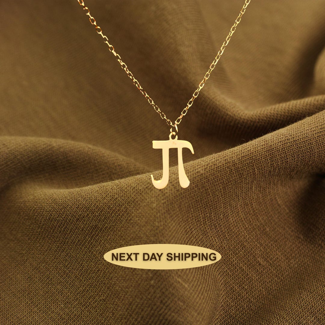 14K Gold Pi Symbol Necklace, Math Lover Gifts, Pi Pendant Charm, Math ...
