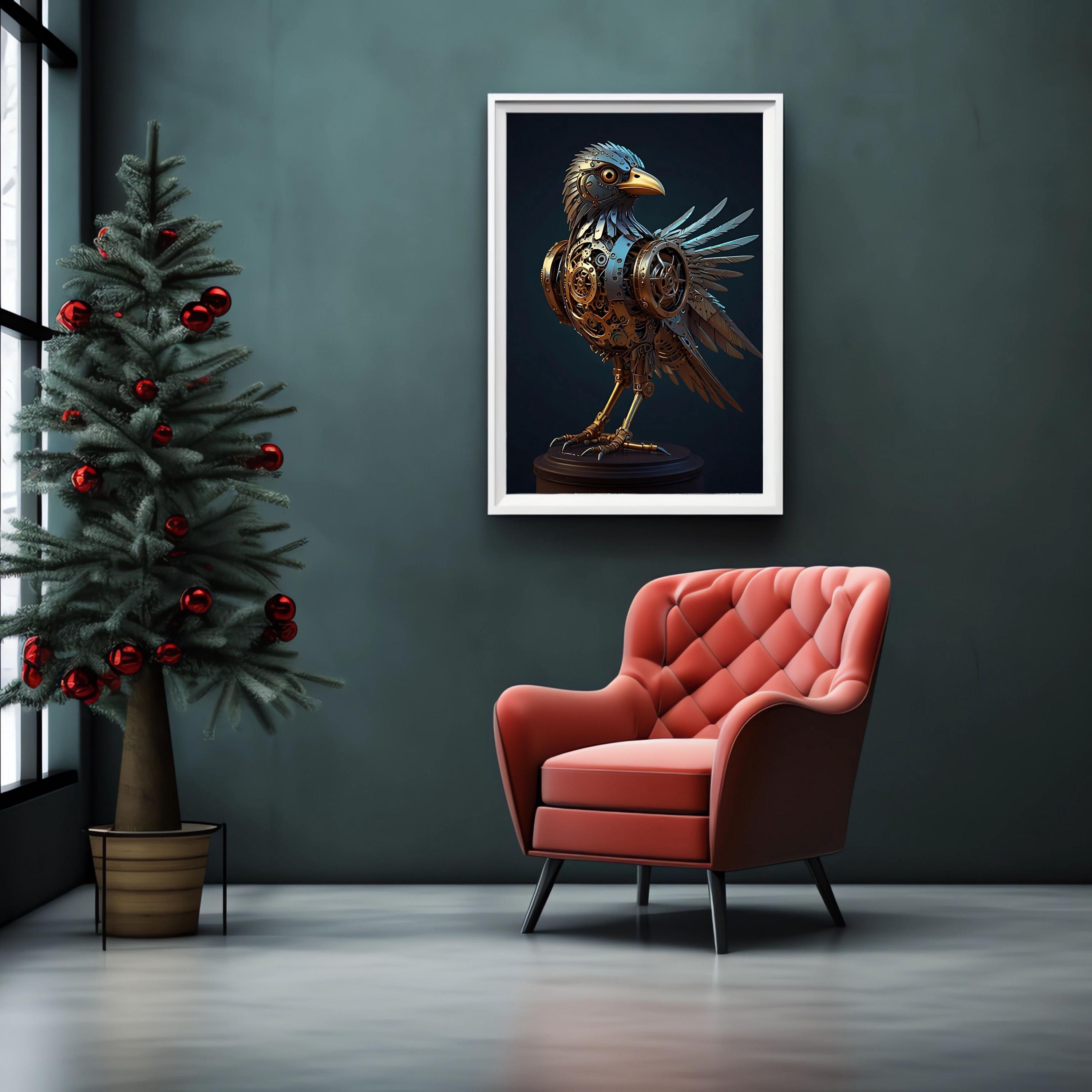 Steampunk Mechanical Bird Art Print Clockwork Fantasy, Robotic Decor ...